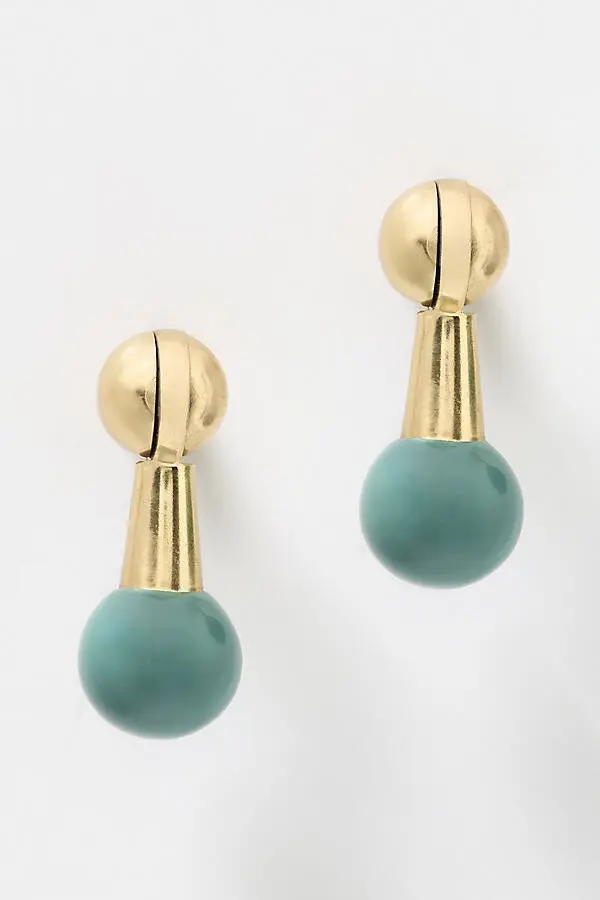 Anthropologie Ata Brass Dangle Knob, Set Of 2 - Green