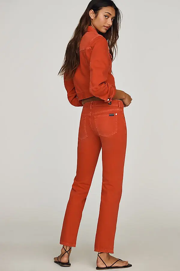 7 For All Mankind Cigarette Low-rise Straight-leg Jeans