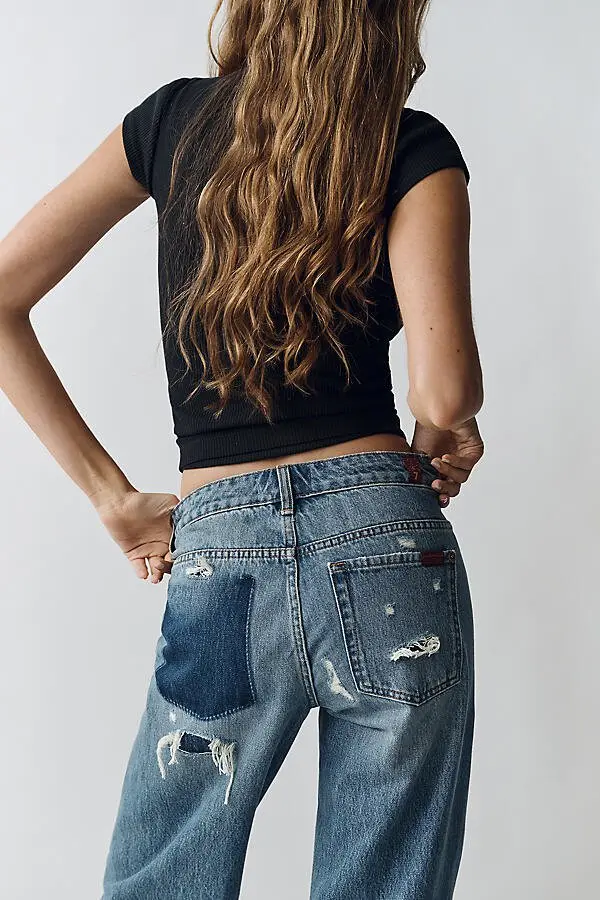 7 For All Mankind Low-rise Straight-leg Jeans