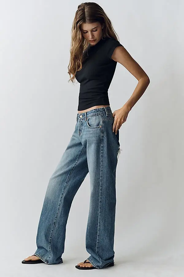 7 For All Mankind Low-rise Straight-leg Jeans