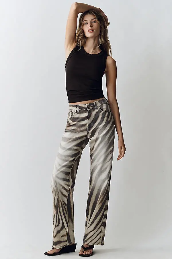 7 For All Mankind Stovepipe High-rise Straight-leg Jeans