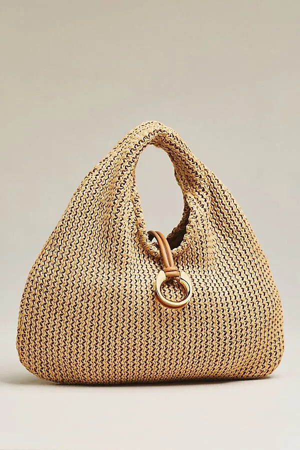 Dolce Vita Mart Raffia Slouchy Bag