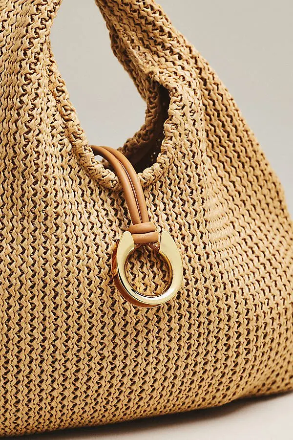 Dolce Vita Mart Raffia Slouchy Bag