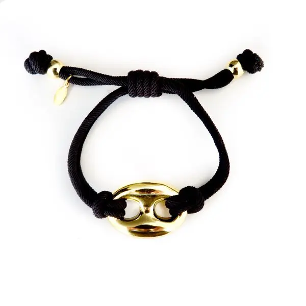 Persia Donà Jewelry Giant Bubble Mariner Cord Bracelet - Black