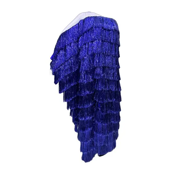 JULIA CLANCEY Electric Luxe Lady Frou Kaftan With Tinsel Embellishment - Blue