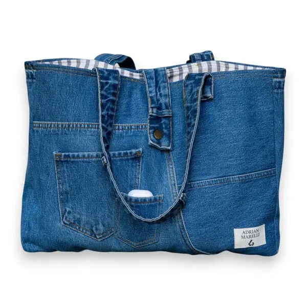LEATHERE Heritage Denim Tote Upcycled