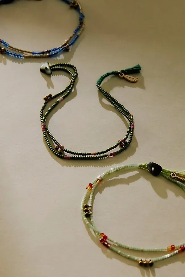 Free People Muse Beaded Anklet - Watermelon
