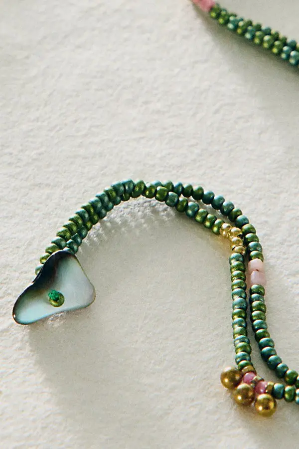 Free People Muse Semi-precious Beaded Anklet - Watermelon
