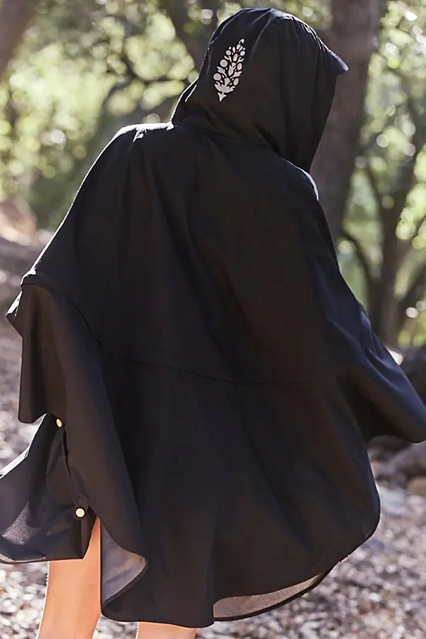 Free People Convertible Rain Poncho - Black