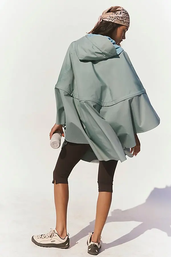 Free People Two-in-one Convertible Rain Poncho - Sage