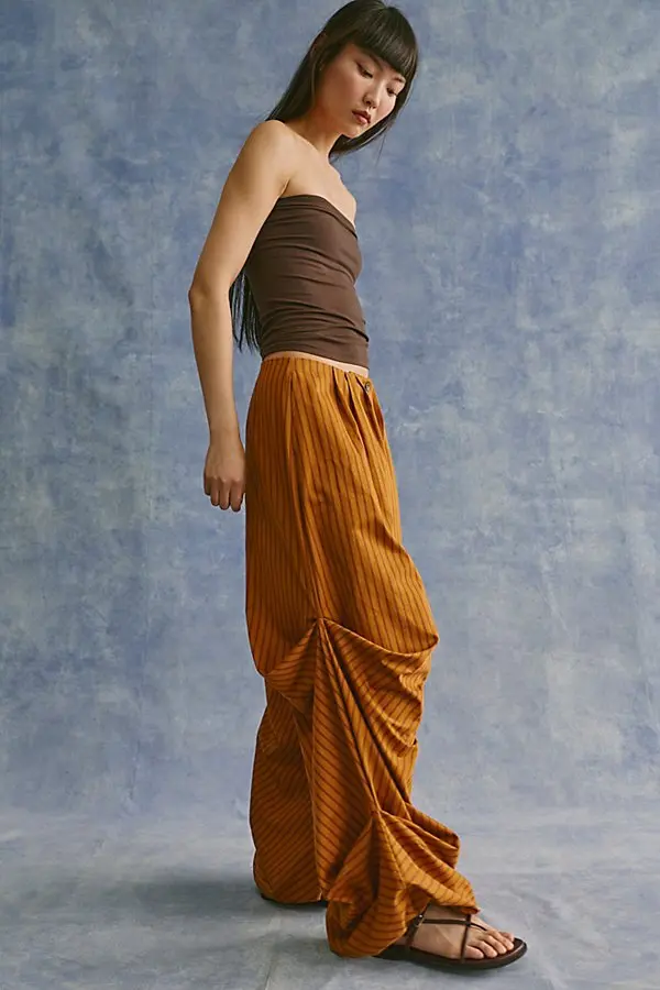 Free People Maribella Balloon Silhouette Pants - Olive Combo