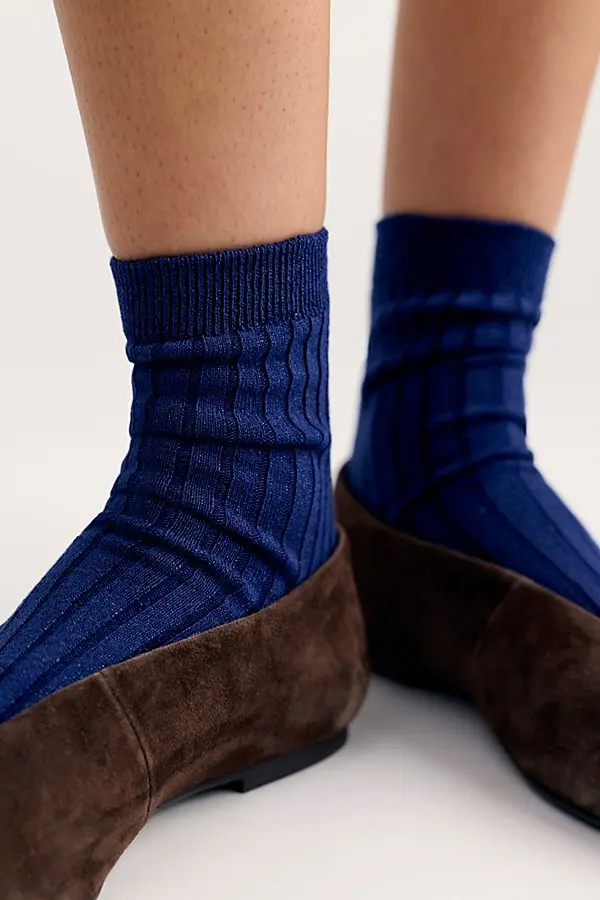 LE BON SHOPPE Glitter Her Socks - Sapphire Glitter