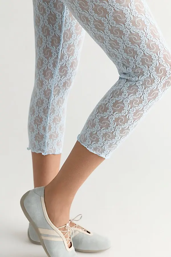 Only Hearts Lace Capri Tights - Cascade