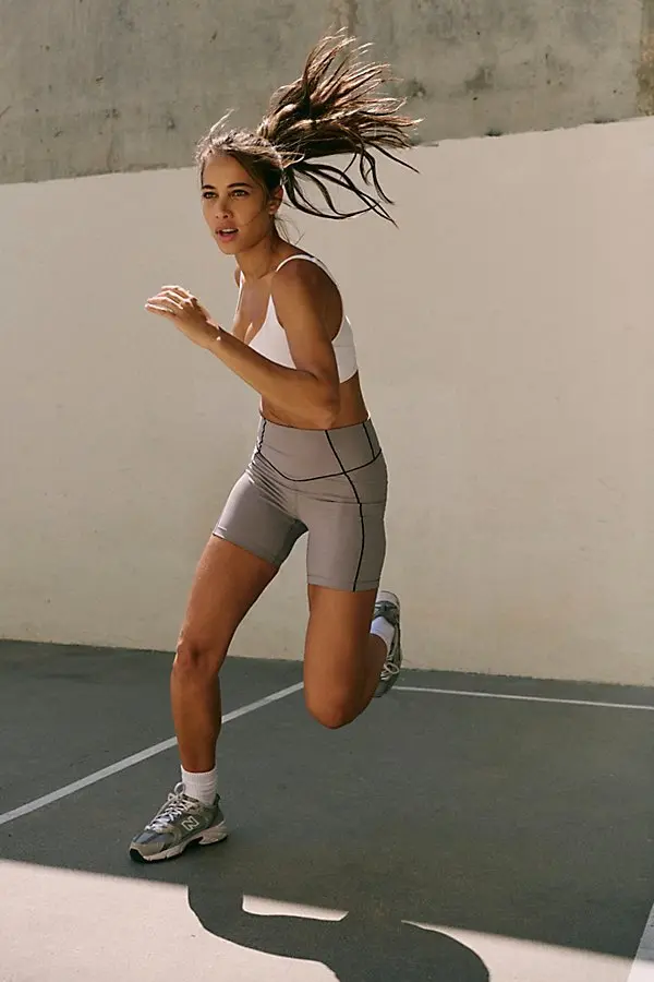 Free People Level Up High-rise 5.75" Biker Shorts - Zinc