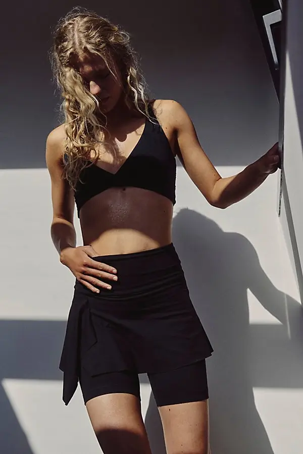 Free People Sunrise Mid-rise 7" Skirted Biker Shorts