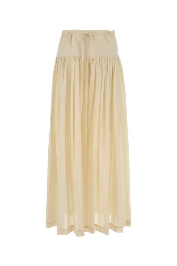 THE ROW Cream Cotton Berenice Wide-leg Pant