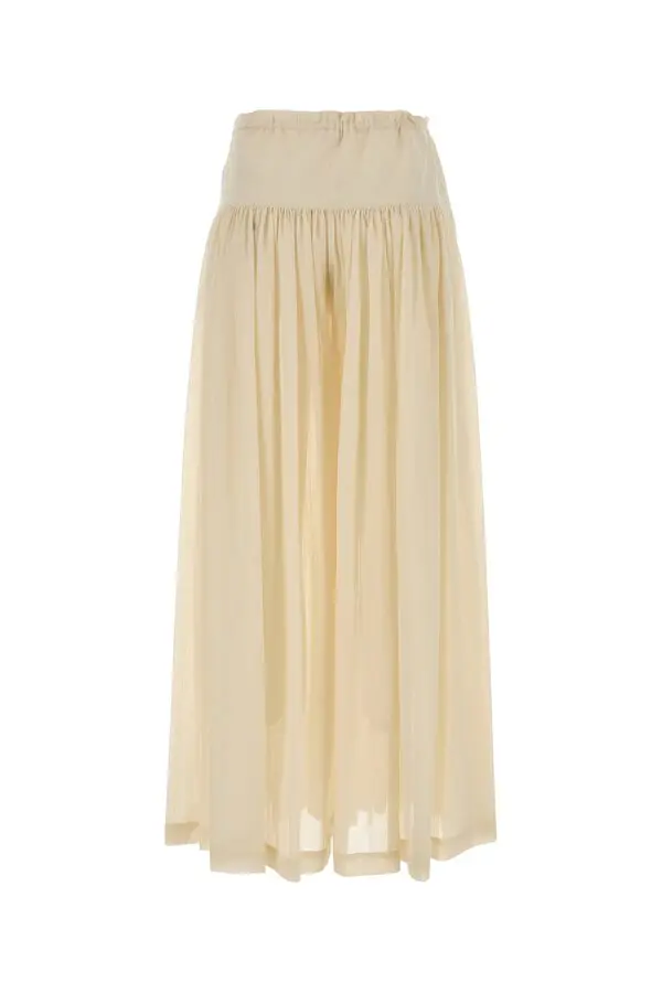 THE ROW Cream Cotton Berenice Wide-leg Pant