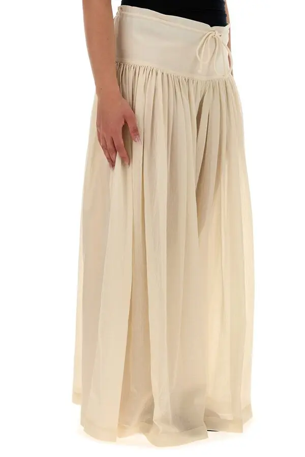 THE ROW Cream Cotton Berenice Wide-leg Pant