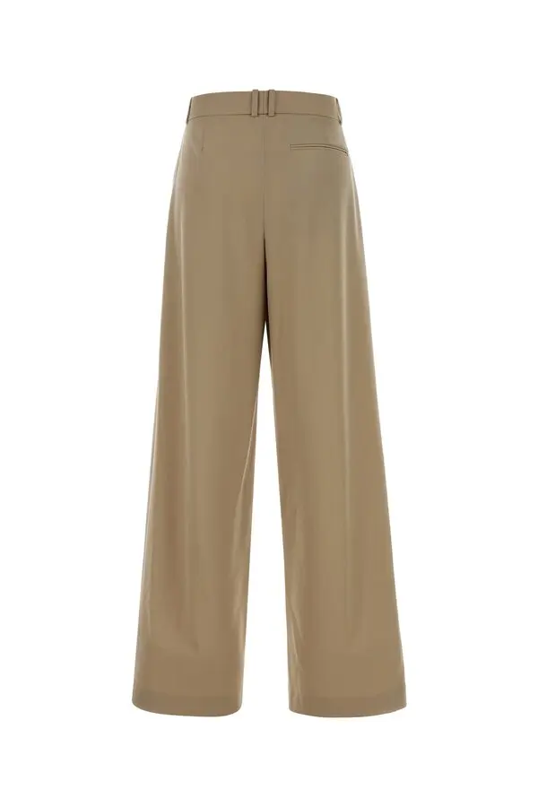 THE ROW Cappuccino Wool Wide-leg Dende Pant