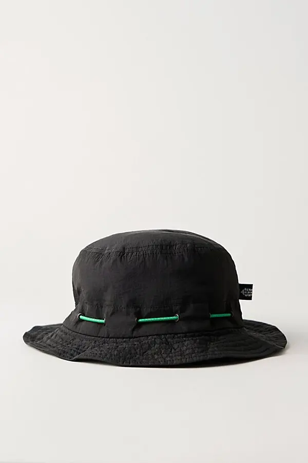 Free People Cotton Bucket Hat With Contrast Drawcord - Black