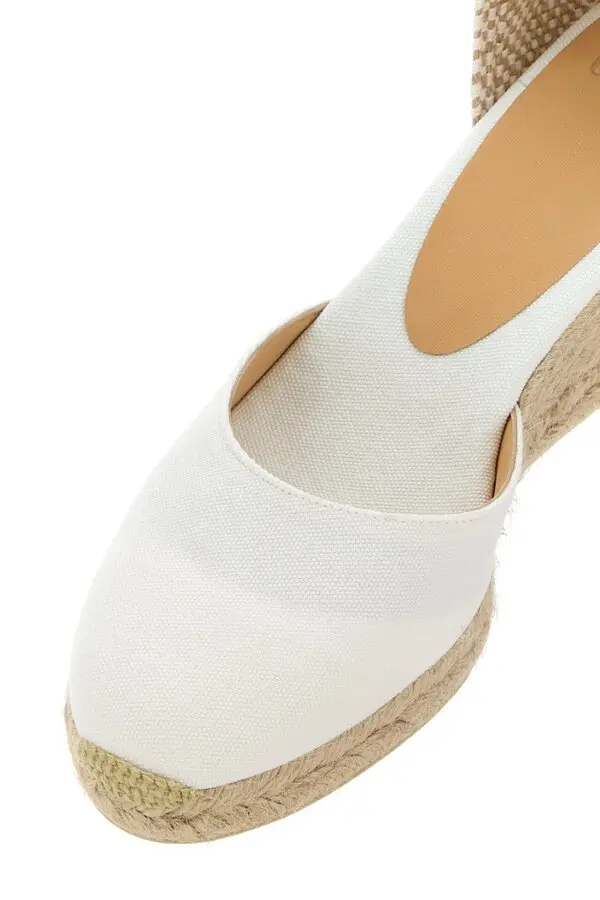 CastaÑer Canvas Carina Espadrille Wedges - White
