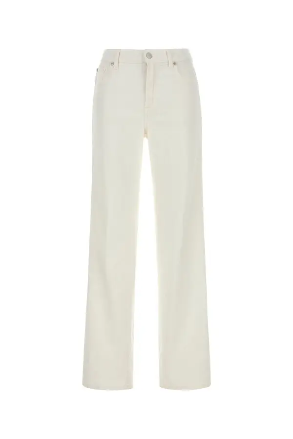 Seven For All Mankind Stretch Denim Stovepipe Jeans - White