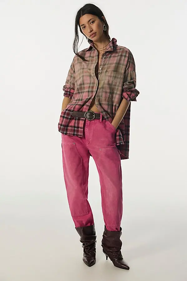 Free People We The Free Emily Carpenter Jeans - Pink Panther
