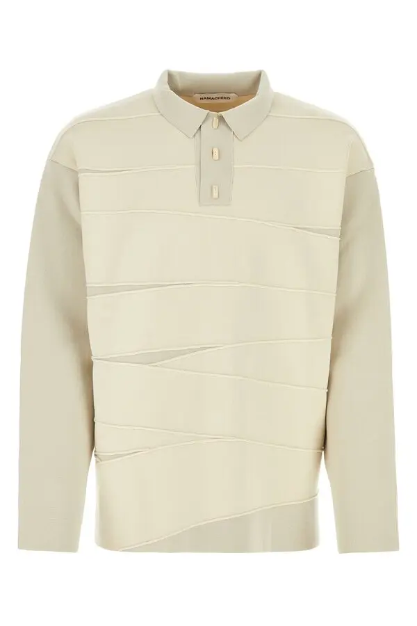 NAMACHEKO Sand Viscose Blend Syl Bandage Polo Shirt