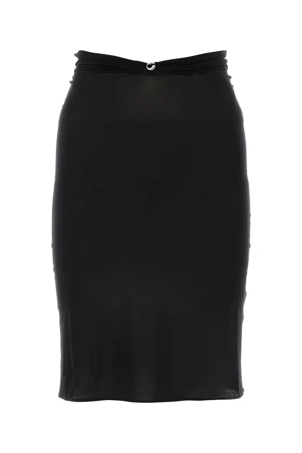 Coperni Stretch Nylon Skirt With Logo Detail - Black