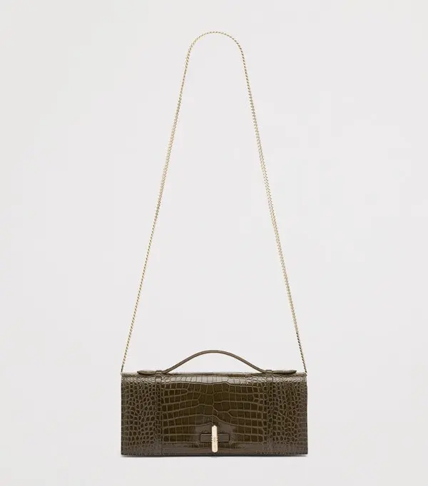 MALONE SOULIERS Leather Croc-embossed May Clutch Bag