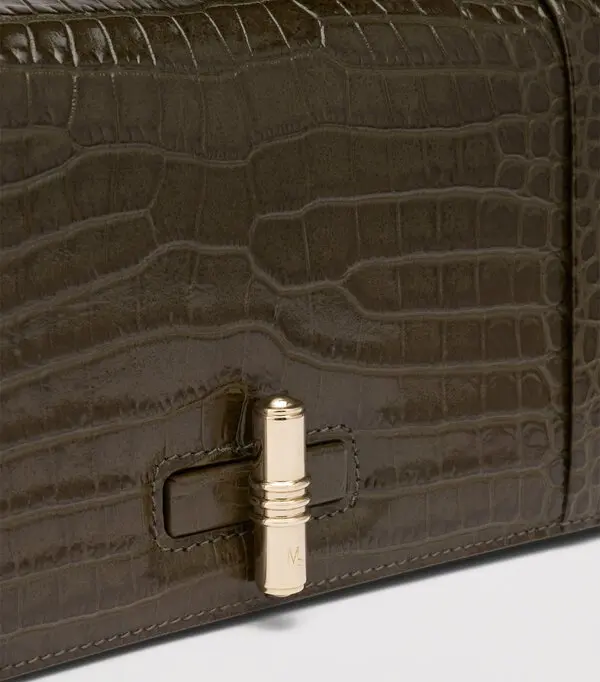 MALONE SOULIERS Leather Croc-embossed May Clutch Bag