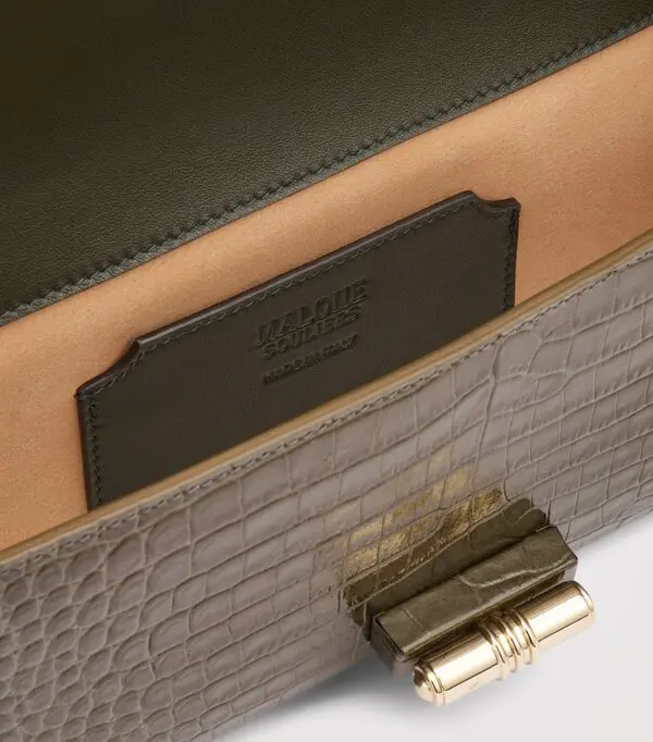 MALONE SOULIERS Leather Croc-embossed May Clutch Bag