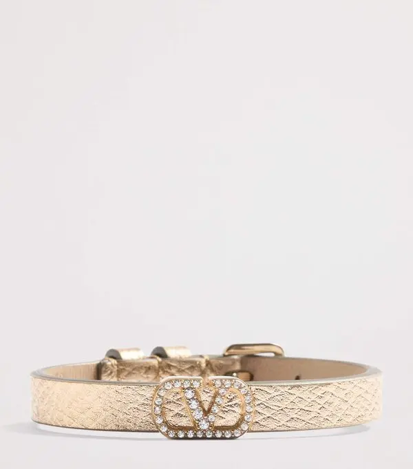 Valentino Garavani Leather Vlogo Signature Bracelet - Pink