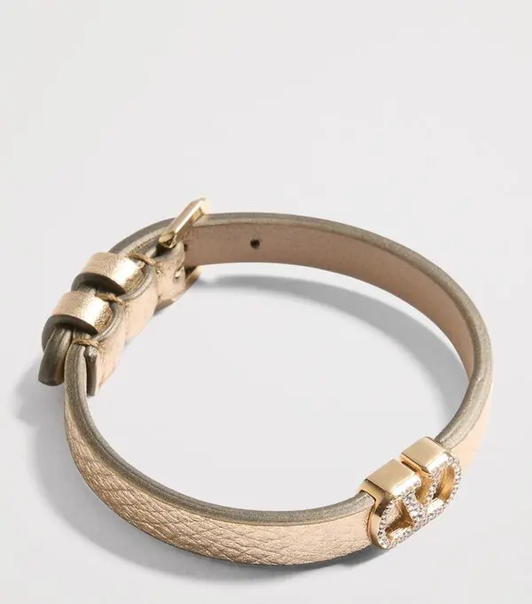 Valentino Garavani Leather Vlogo Signature Bracelet - Pink
