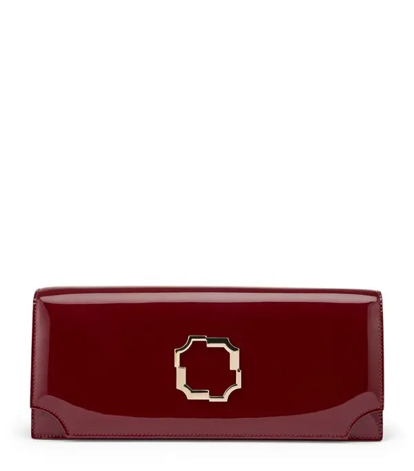 MALONE SOULIERS Patent Leather Vivien Clutch Bag - Burgundy