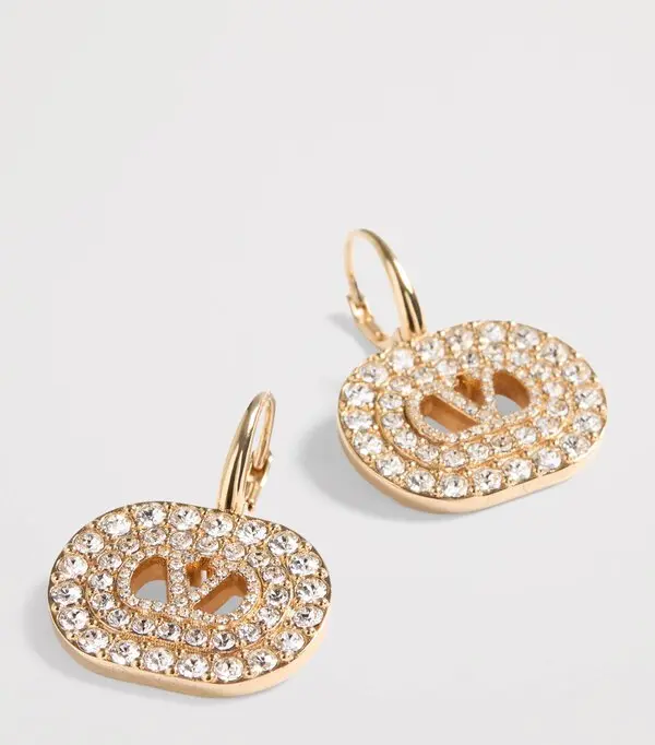 Valentino Garavani Embellished Vlogo Signature Drop Earrings