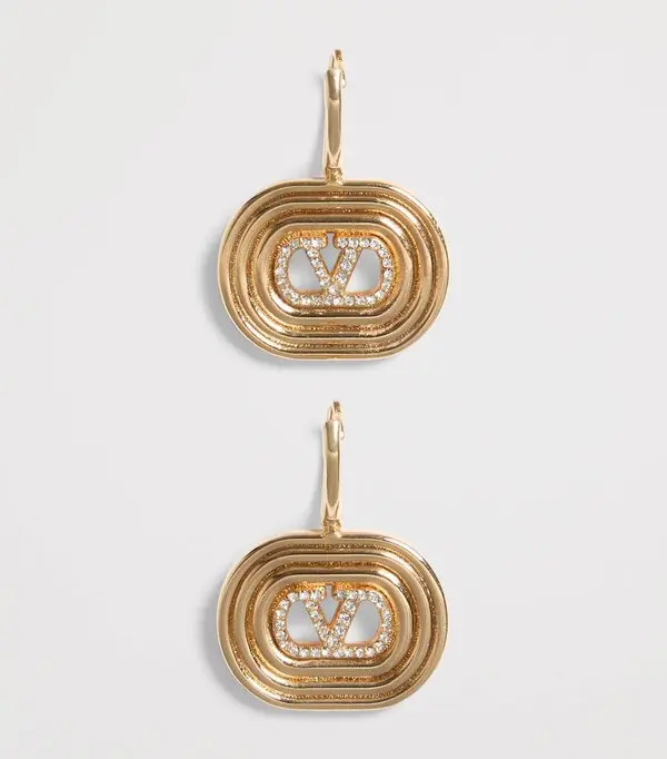 Valentino Garavani Embellished Vlogo Signature Drop Earrings