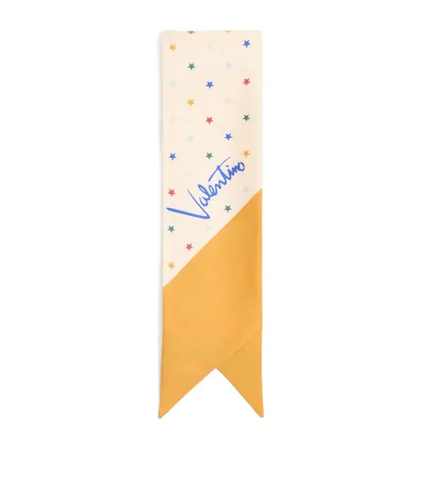 Valentino Garavani Silk Stars Skinny Scarf - Orange