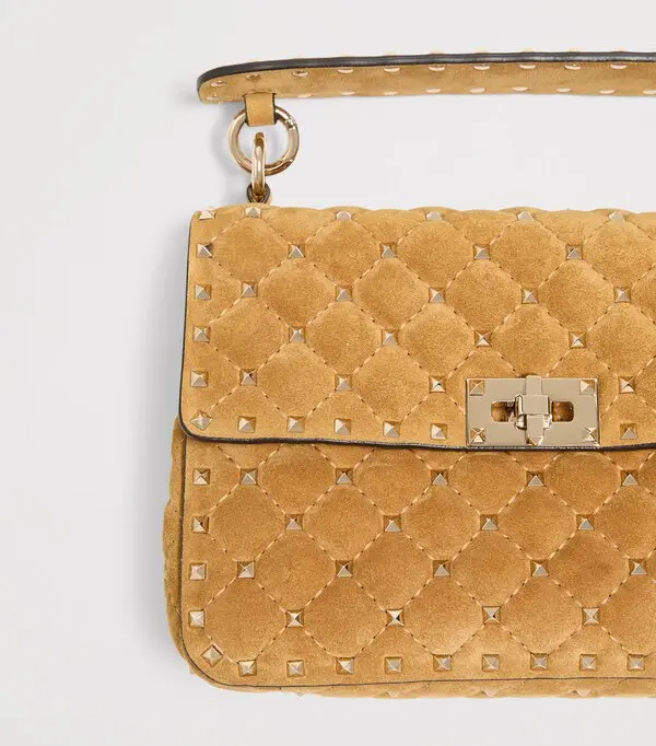 Valentino Garavani Medium Suede Rockstud Spike Shoulder Bag