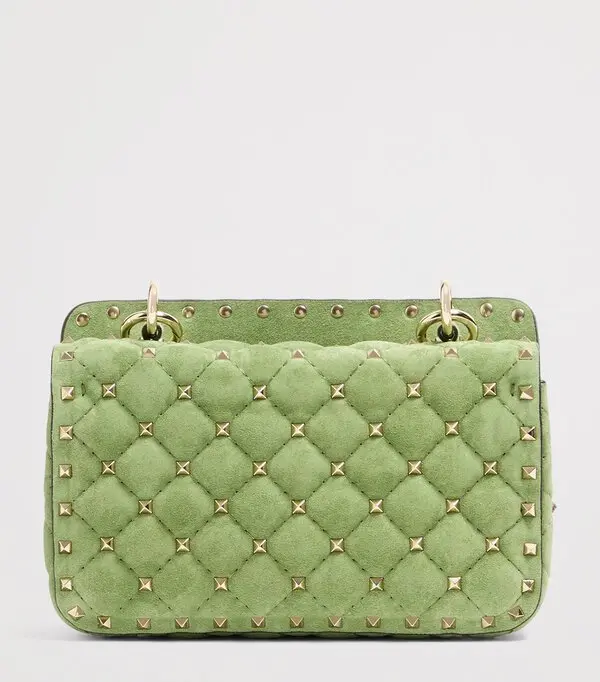 Valentino Garavani Small Suede Rockstud Spike Shoulder Bag
