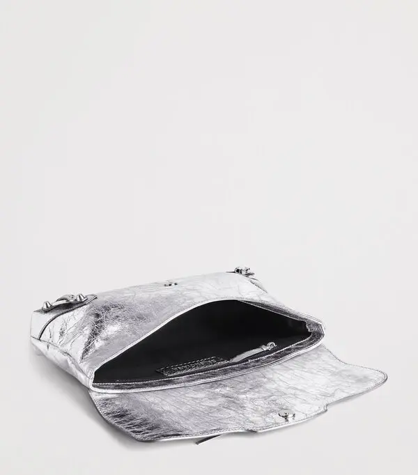Balenciaga Lambskin Le City Clutch Bag - Silver