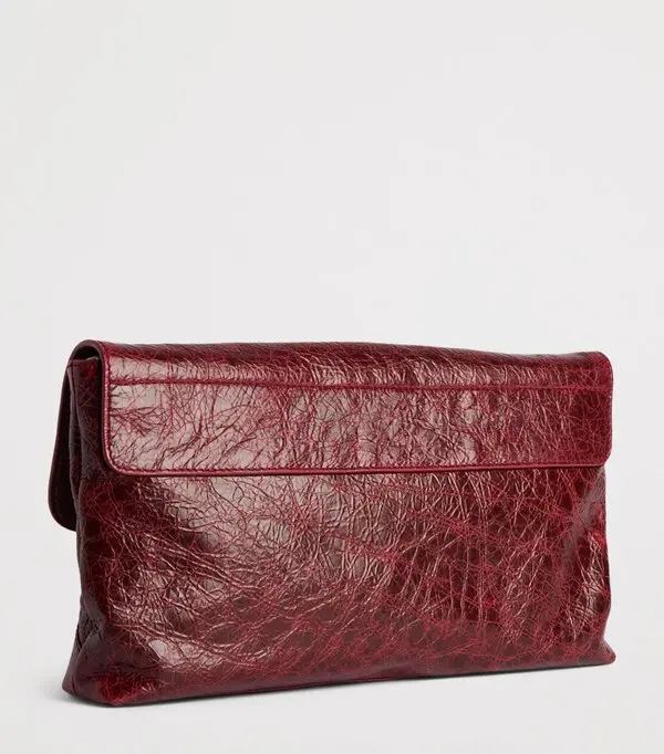 Balenciaga Lambskin Le City Clutch Bag - Burgundy