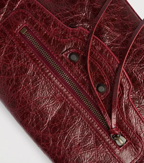 Balenciaga Lambskin Le City Clutch Bag - Burgundy