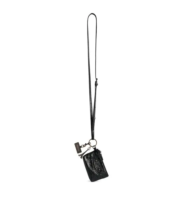 Balenciaga Le City Phone Strap With Pouch - Black
