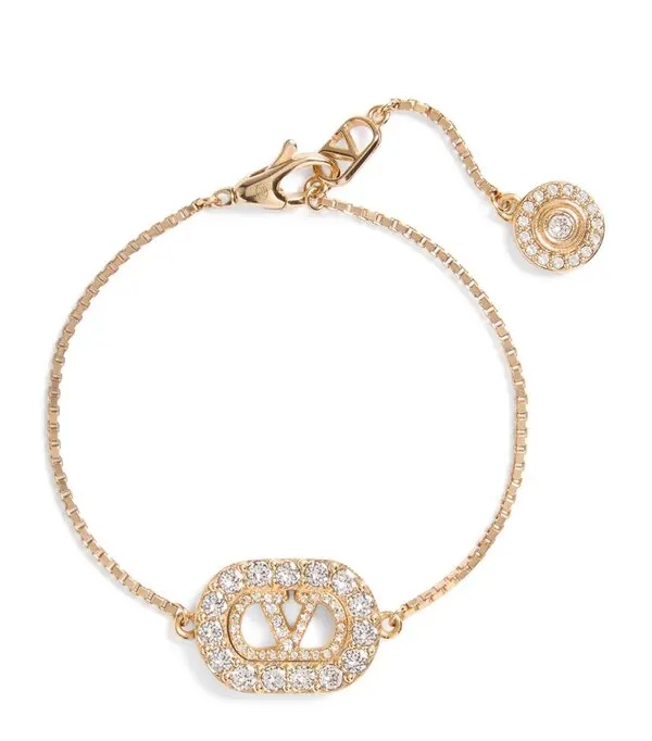 Valentino Garavani Crystal Vlogo Signature Bracelet - Gold