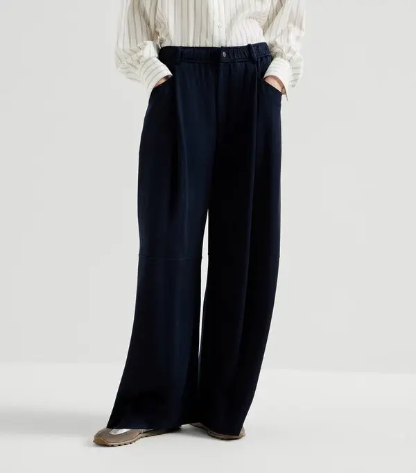 Brunello Cucinelli Cotton-silk Interlock Track Pants