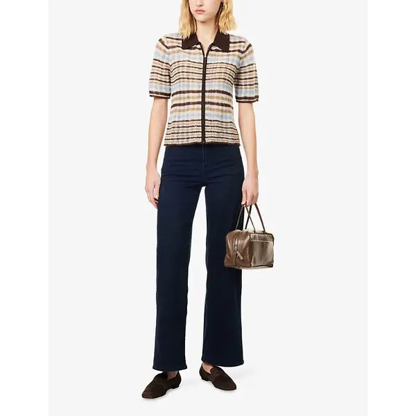 FRAME Le Slim Palazzo Wide-leg Stretch-denim Blend Jeans