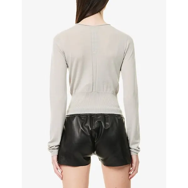 Rick Owens Cut-out Cropped Wool Top