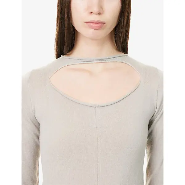 Rick Owens Cut-out Cropped Wool Top