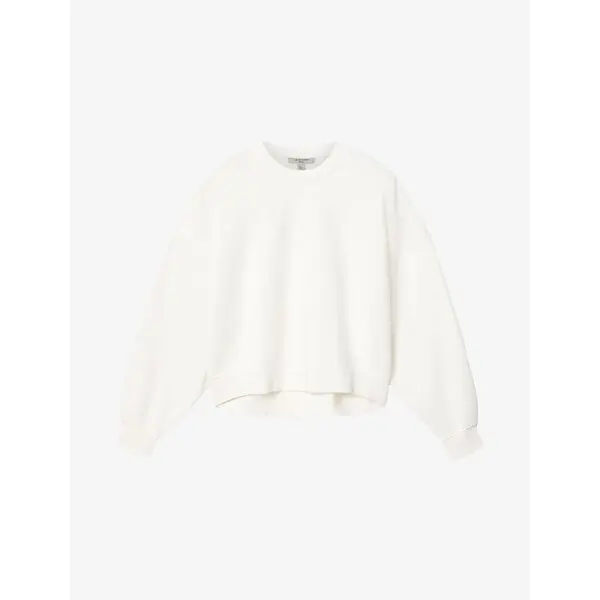 ALLSAINTS Lila Crochet-heart Cotton-blend Sweatshirt - Ecru White